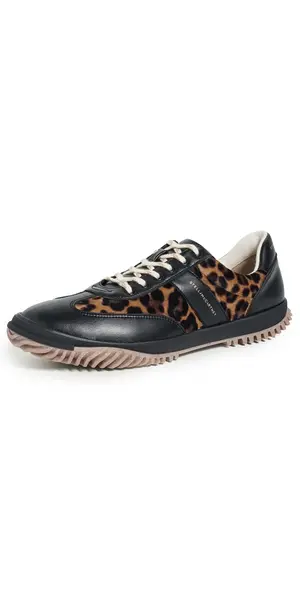 Stella McCartney Alter Mat & Leopard Printed Velvet Sneakers - Black/leopard