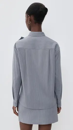 AKNVAS Flor Pinstripe Button Down Shirt
