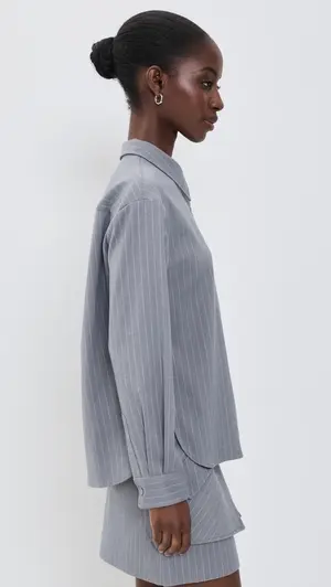 AKNVAS Flor Pinstripe Button Down Shirt