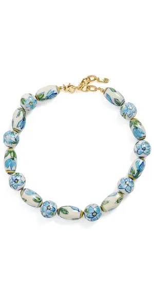 LOGAN TAY Floral Beaded Necklace - Green