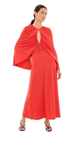 Johanna Ortiz Silent Solstice Ankle Dress - Fire Red