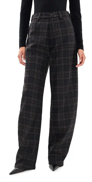 DARKPARK Tartan Barrel Leg Pants