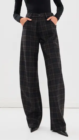 DARKPARK Tartan Barrel Leg Pants