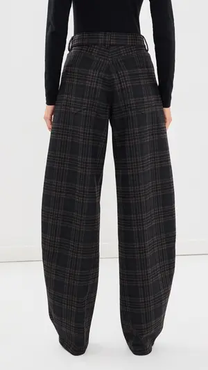 DARKPARK Tartan Barrel Leg Pants