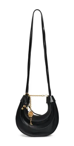 Farm Rio Leather Small Banana Bag - Black