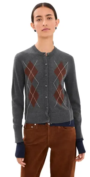 Acne Studios Double-layered Cardigan - Dark Grey/multi