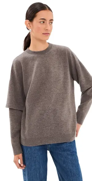 DARKPARK Troy Knit Double Sleeve Sweater - Brown