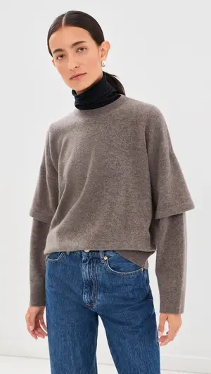 DARKPARK Troy Knit Double Sleeve Sweater - Brown