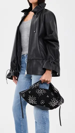 3.1 Phillip Lim Studded Faux Suede Mini Luna Crossbody Bag
