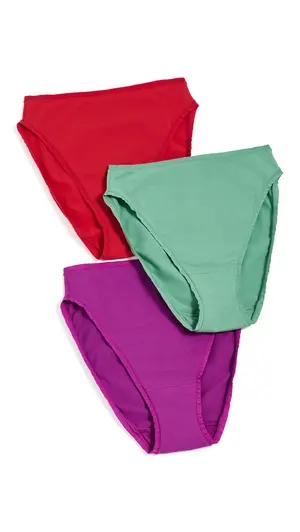 Natori Bliss Bare Cotton High Cut Briefs 3 Pack