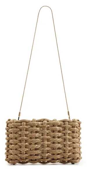 Simkhai Morgan Woven Clutch - Gold