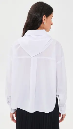 ANOTHER GIRL Boxy Shirt With Neck Scarf