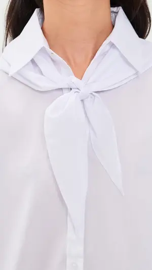 ANOTHER GIRL Boxy Shirt With Neck Scarf