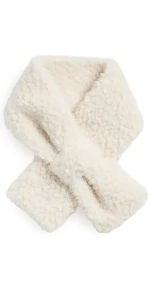 Hat Attack Teddy Sherpa Pull Thru Scarf - Ivory