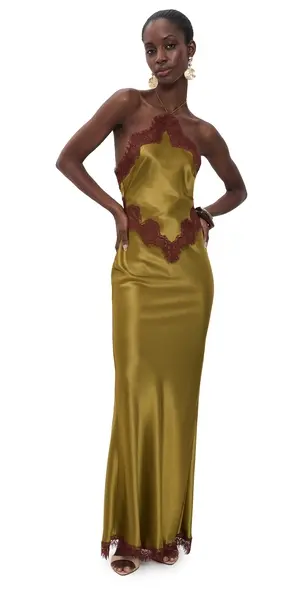 Retrofete Everly Satin Halter Gown