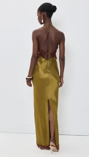 Retrofete Everly Satin Halter Gown