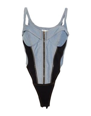 W LES FEMMES BY BABYLON Bodysuit Size Cotton, Polyamide, Elastane, Viscose - Black