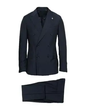 LARDINI Suit Midnight Size Wool, Mohair Wool