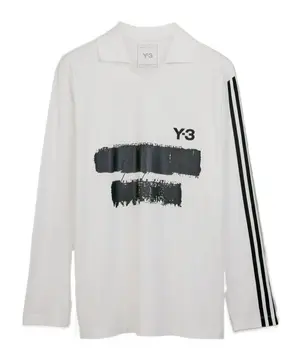 Y3 Graphic Logo Long Sleeve T-shirt - Core White