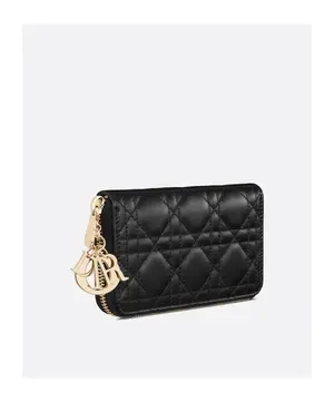 Dior Medium Lady Zipped Wallet - Black