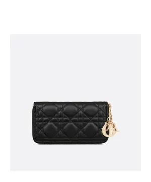 Dior Medium Lady Zipped Wallet - Black
