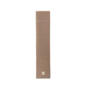 Celine Triomphe Scarf In Seamless Cashmere - Brown