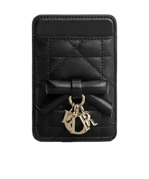 Dior Lady Magnetic Card Holder - Black