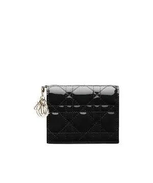 Dior Mini Lady Gardenia Wallet - Black