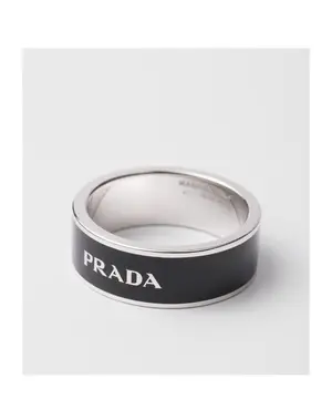 Prada Enameled Silver Ring
