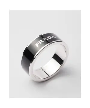 Prada Enameled Silver Ring