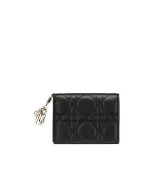 Dior Lady Bloom Card Holder - Black