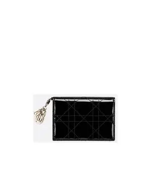Dior Lady Bloom Card Holder - Black