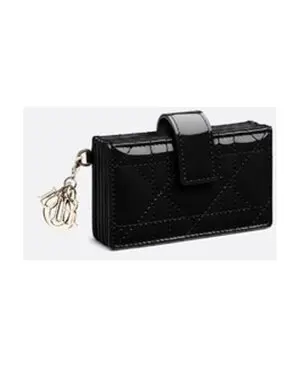 Dior Lady Jasmine Card Holder - Black