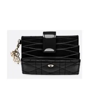 Dior Lady Jasmine Card Holder - Black