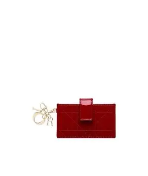 Dior Lady Dior Jasmine Card Holder Red