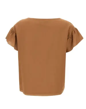 KAOS V-neck Ruffled-sleeve Top