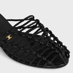 Celine Scoobie Braided Mule In Goatskin