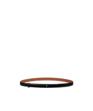 Celine Reversible Strap 18mm In Taurillon And Natural Calfskin - Black/tan