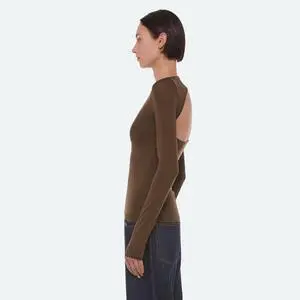 Helmut Lang Asymmetric Long-sleeve Top - Bark