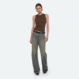 Helmut Lang Asymmetric Cutout Tank - Bark