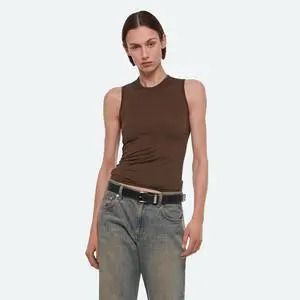 Helmut Lang Asymmetric Cutout Tank - Bark