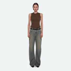 Helmut Lang Asymmetric Cutout Tank - Bark