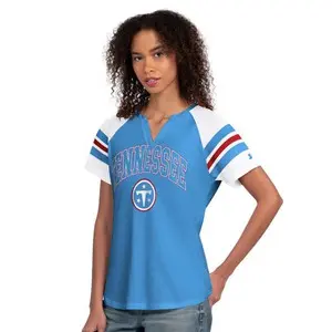 STARTER Tennessee Titans Game On Notch Neck Raglan T-shirt