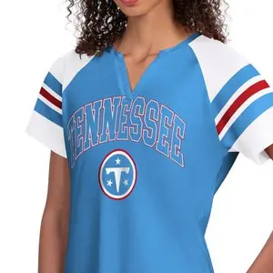 STARTER Tennessee Titans Game On Notch Neck Raglan T-shirt