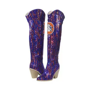 CUCE Denver Broncos Over-the-knee Two-tone Sequin Boots