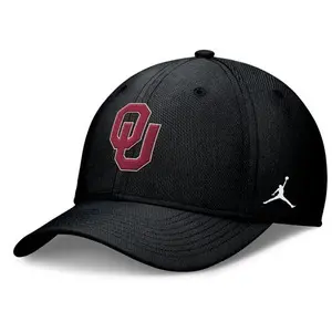 JORDAN BRAND Oklahoma Sooners Rise Swooshflex Dri-fit Baseball Cap - Black
