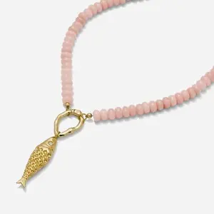 KATIE DEAN JEWELRY Opal Fish Pendant Necklace