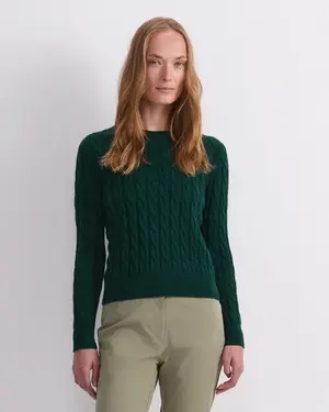 SPORTSCRAFT Merino Cable Knit Jumper - Emerald