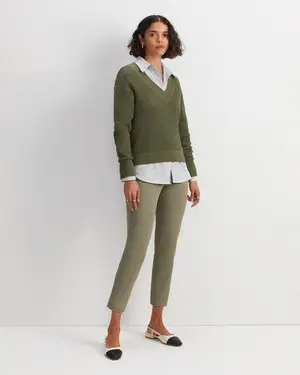 SPORTSCRAFT Cotton Crochet V-neck Knitted Jumper