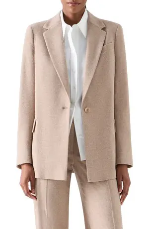 Akris Wool Flannel Boyfriend Blazer